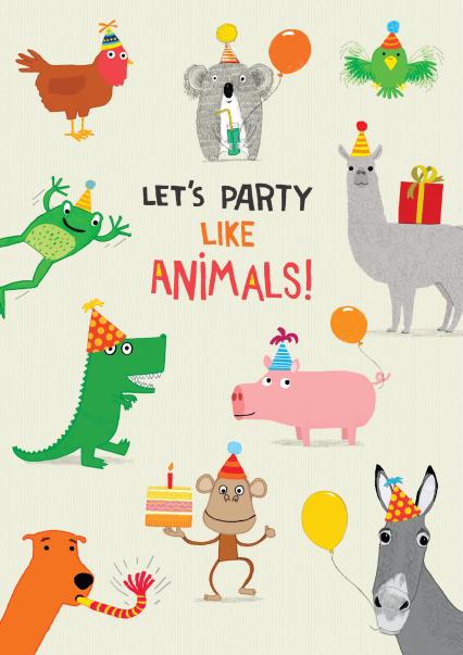 Cute Birthday Card - Party Animals | thortful