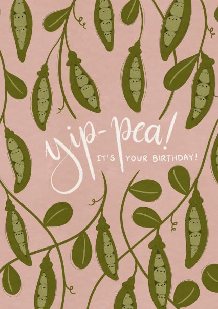 Cute Birthday Card - Pea Pod - Yippee! | thortful