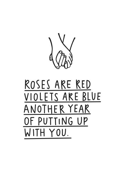 Silly anniversary card - poem - another year of putting up with you ...