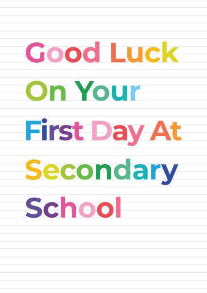 Good Luck Starting Secondary School Card | thortful