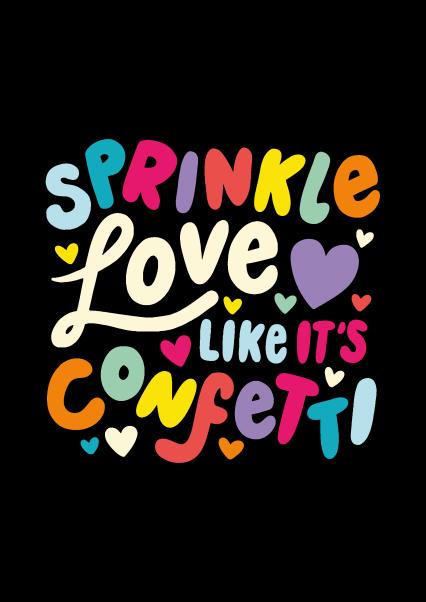 Cute Wedding Card for the Happy Couple - Sprinkle love like it's confetti | thortful