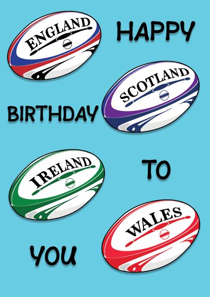 Rugby Birthday Card for Rugby Lovers - Rugby Balls - Happy Birthday ...