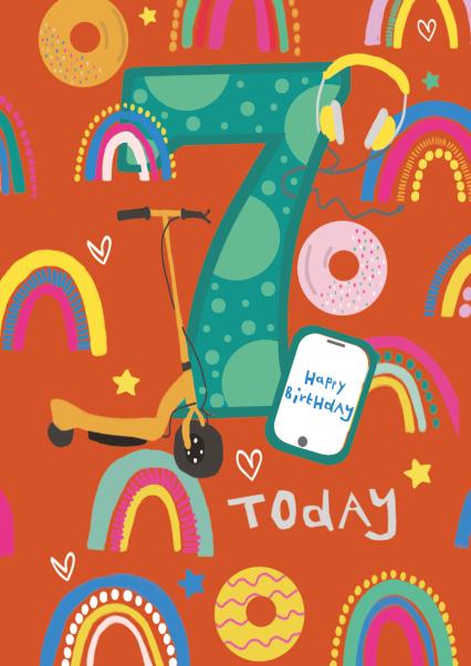 Cute Birthday Card - 7th | thortful