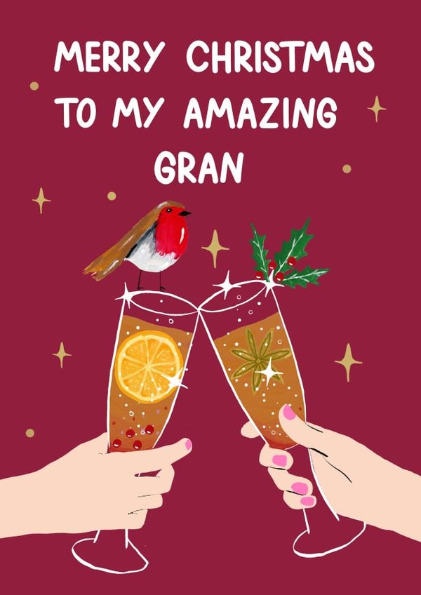 Classic Christmas Card For Gran - Alcohol | thortful