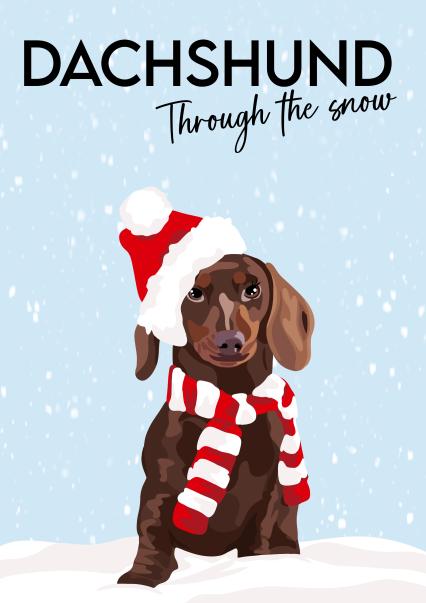 Cute Christmas Card - Dachshund Through The Snow | thortful