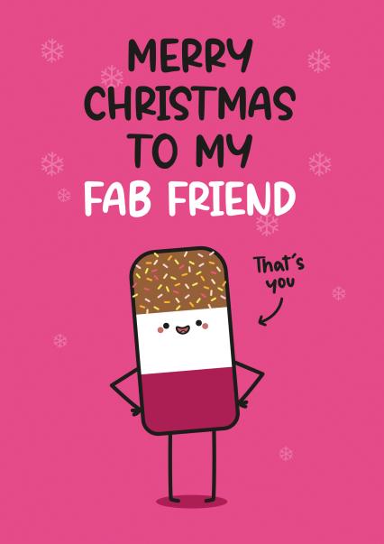 Christmas Card For Friend - Ice Lolly Pun - Fab Friend | thortful