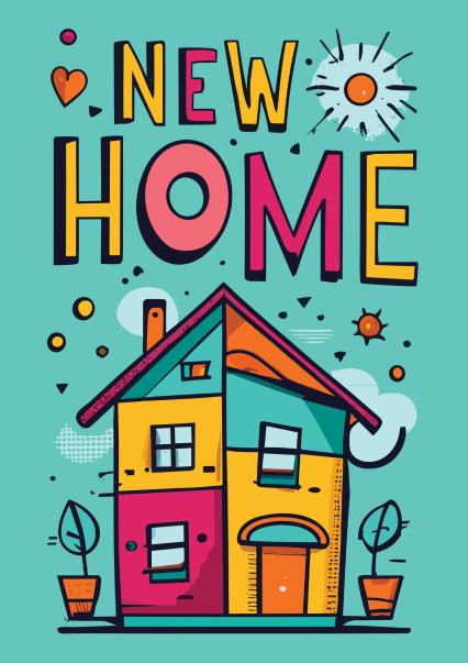 Fun New Home Card - Colourful House | thortful
