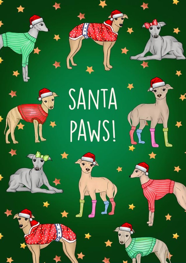 Cute Christmas Card - Santa Paws | thortful