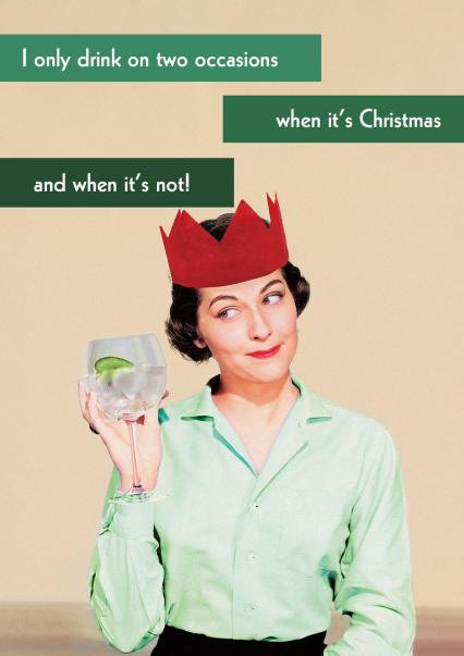 Funny Christmas Card - Retro - Two Occasions | thortful