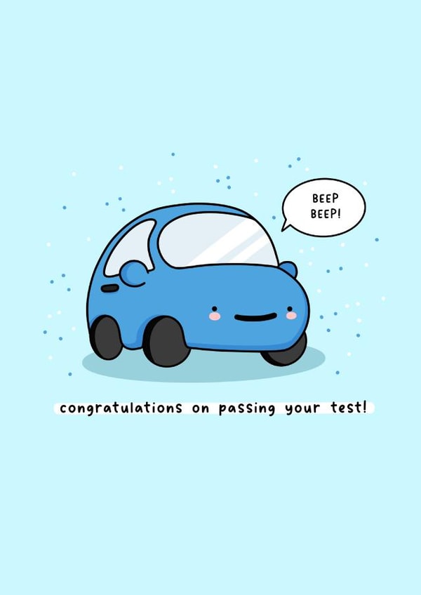 Cute Congratulations Card - Driving Test - Male | thortful