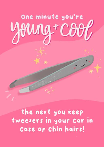 Cheeky birthday card for friends and family - Chin hairs | thortful