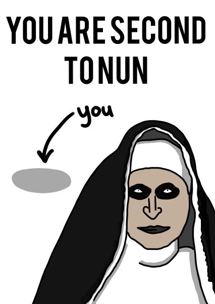 Second to Nun - birthday or celebratory card ft The Nun | thortful