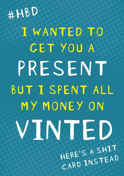 Funny Birthday Card - Relatable - Vinted Obsessed friend | thortful