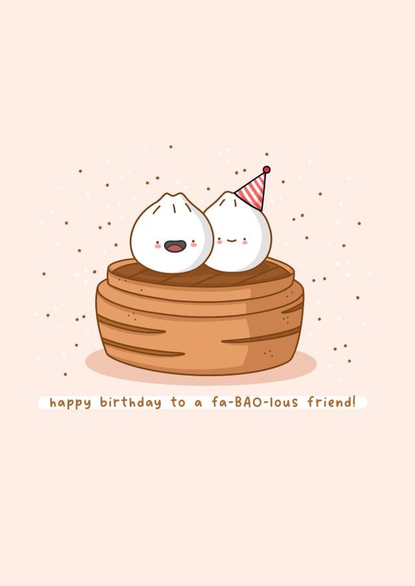 Cute Birthday Card - Friend - Bao Bun | thortful