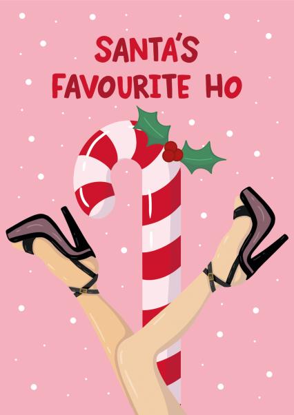 Cheeky Christmas Card For Santas Favourite Ho | thortful