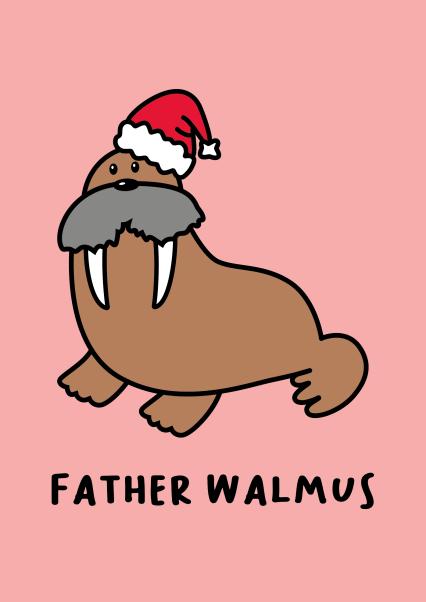 Cute Walrus Christmas Card - Father Walmus! | thortful