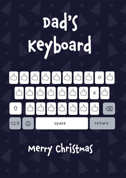 Merry Christmas funny emoji thumbs up card for dad text father keyboard ...