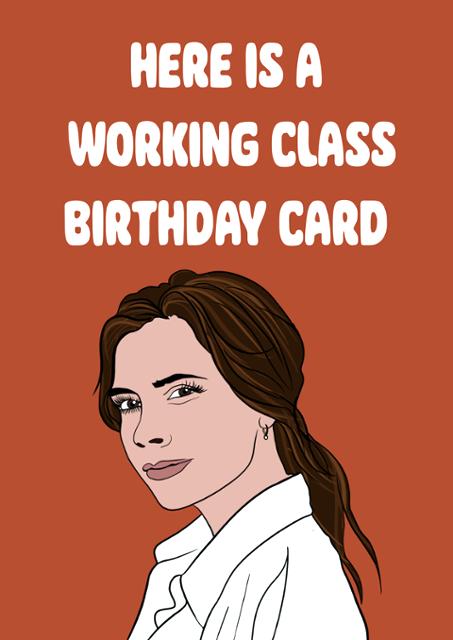 Funny Victoria beckham birthday card - Working Class Birthday | thortful