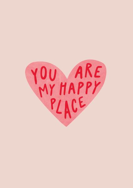 'You Are My Happy Place' - Cute Heart Anniversary / Valentine's Card ...