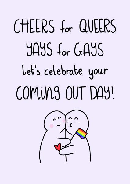 Cute Congratulations Card - Coming Out - Cheers for Queers | thortful