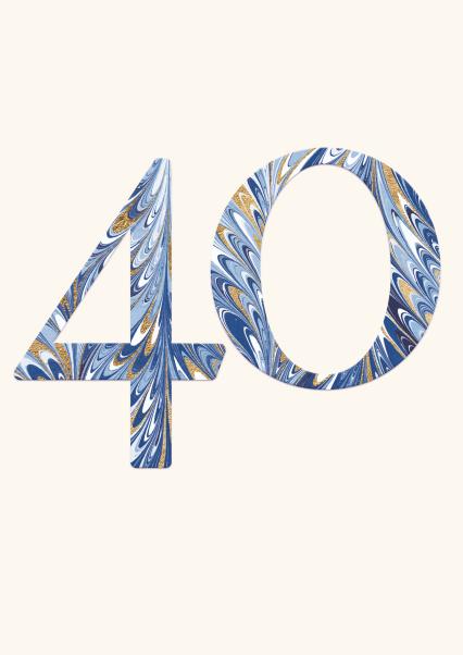 40th Birthday Card - Colourful Marbled Design | thortful