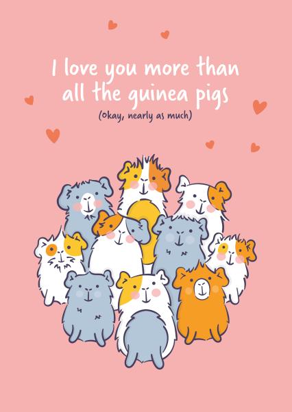 Cute Guinea Pig Card - Valentine's Day | thortful