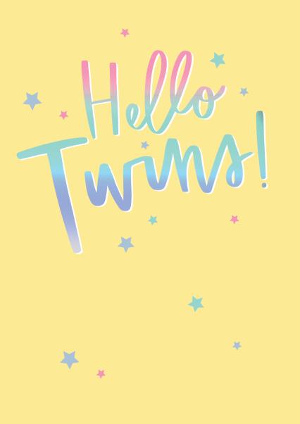 Hello Twins New Baby Card - New Arrivals | thortful