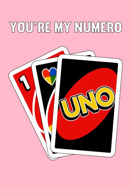 Cute Uno Valentine's Card - Numero Uno | thortful