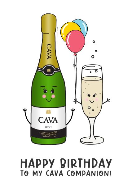 Funny Birthday Card - For A Cava Loving Friend! | thortful