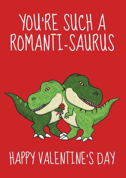 Funny T-Rex Dinosaur Card - Valentine's Day - Romantic | thortful