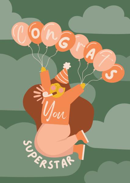Congratulations - Celebrate - Superstar card | thortful