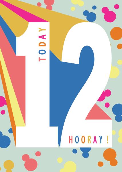 Colourful Birthday Card - 12 Today! | thortful