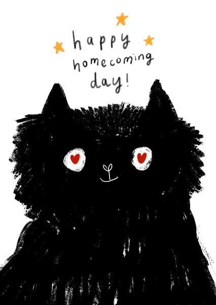 Happy Homecoming Day - Cute Cat Adoption Card | thortful
