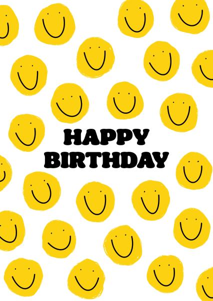 Cute Smiley Face Happy Birthday Card | thortful