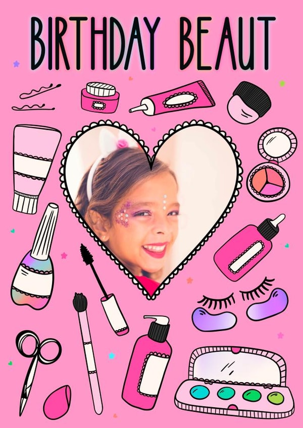 Pretty Birthday Photo Card - Make up | thortful
