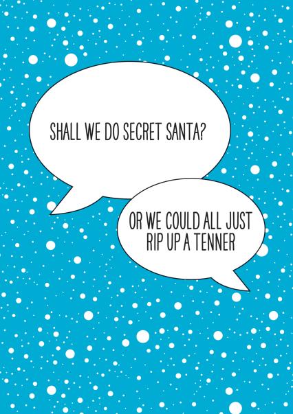 Funny Secret Santa Christmas card for friends and colleagues | thortful