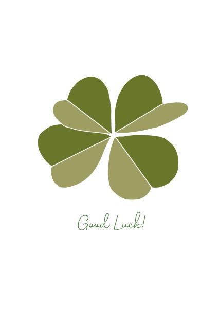 Good Luck Clover Card - Green Good Luck - Four Leaf Clover | thortful