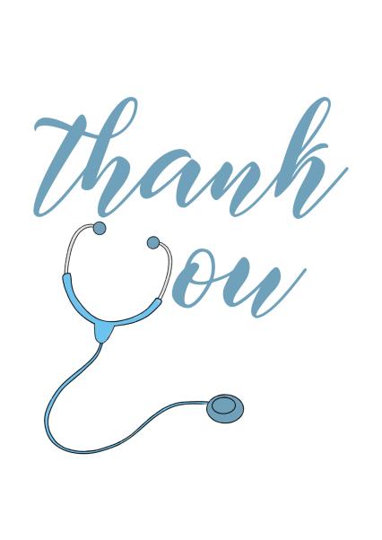 Cute Blue Medical Thank You Card for Doctor, Nurse, Hospital ...