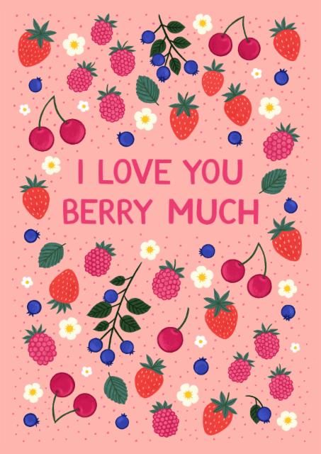 Pretty Valentine's Day Card - Fruit - Love You Berry Much | thortful