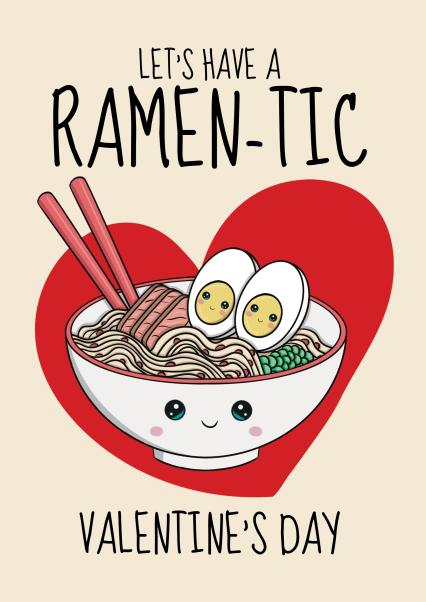 Cute Valentine's Day Card - For Ramen Noodle Lover | thortful