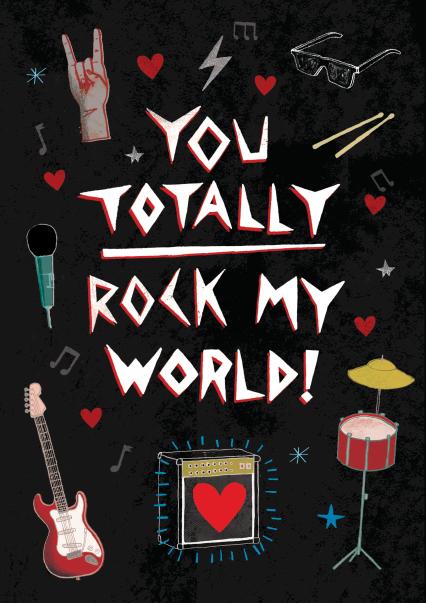 Cute Valentine's Day Card - You Rock My World | thortful