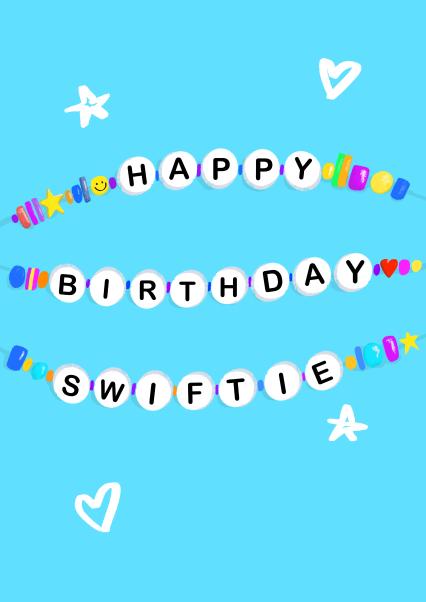 Friendship Bracelet- Taylor Swift inspired Birthday card. Eras tour ...