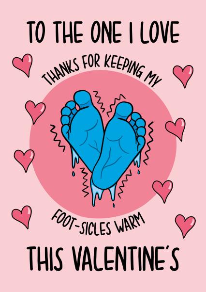Cold Feet Card | Funny One I Love Valentines Day Card | thortful