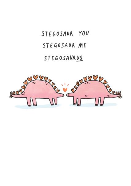 Cute Valentine's Card - Dinosaurs - Stegosaurus Pun | thortful
