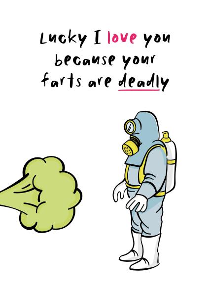 Funny Valentines Card - Deadly farts | thortful