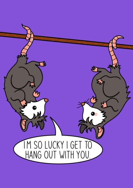 Cute Valentine’s Card - Possum - Hang out with you | thortful
