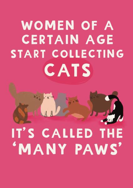 Funny Birthday Card - Cat Lady - Menopause | thortful