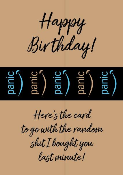 Funny Birthday Card - Amazon - Panic Gift | thortful