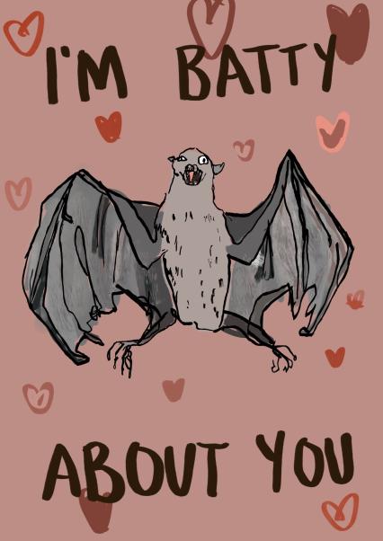 Funny Valentine's Day Card - Batty About You | thortful