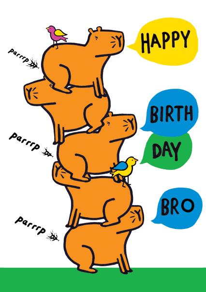 Funny farty birthday card - Capybabra - for Brother | thortful